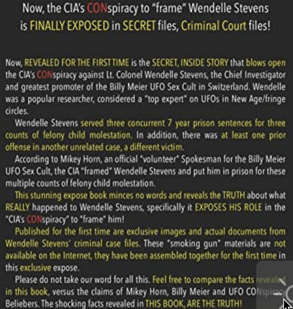 Kal Korff Admits He Lied about Billy Meier UFO Contacts